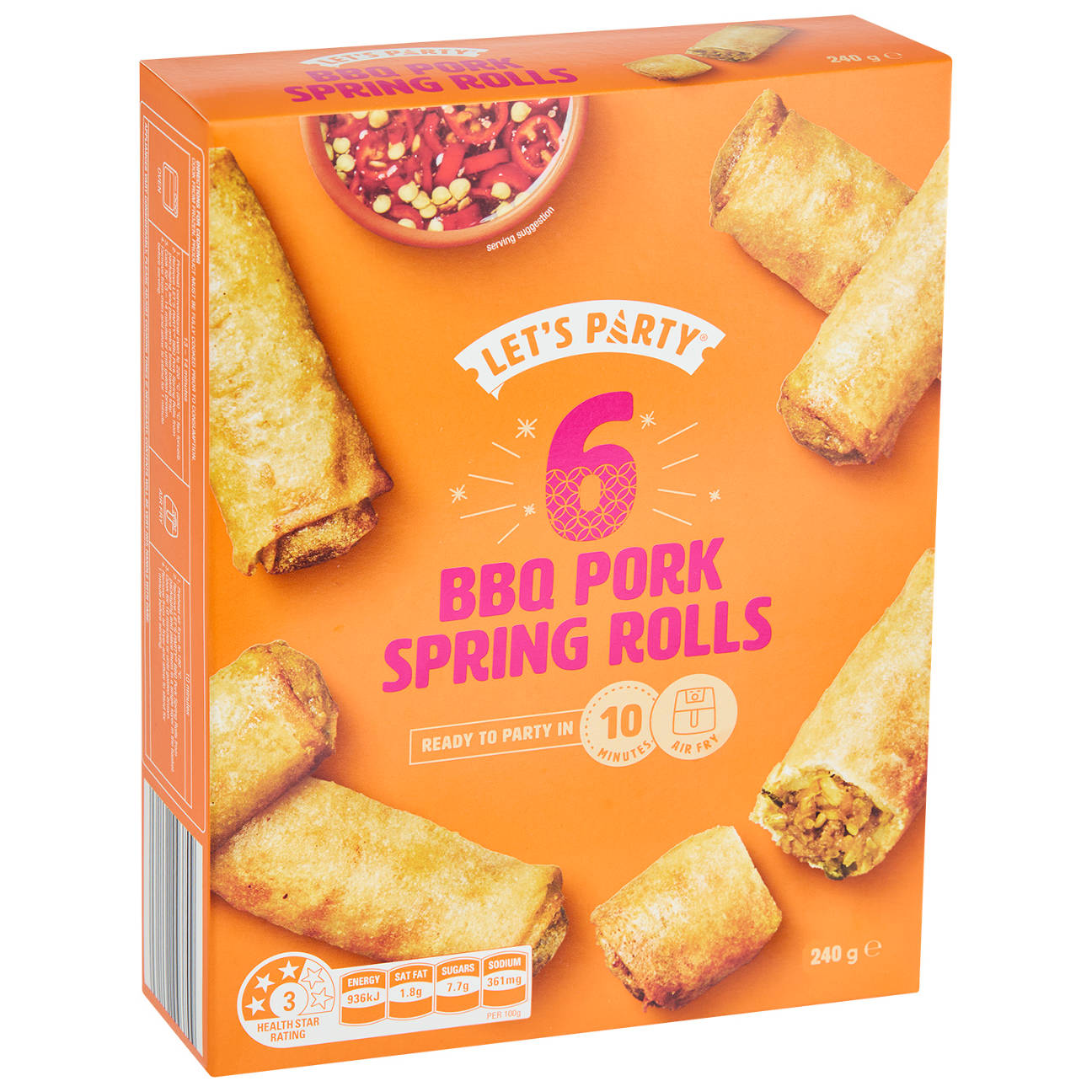 BBQ Pork Spring Rolls 6 Pack 240g